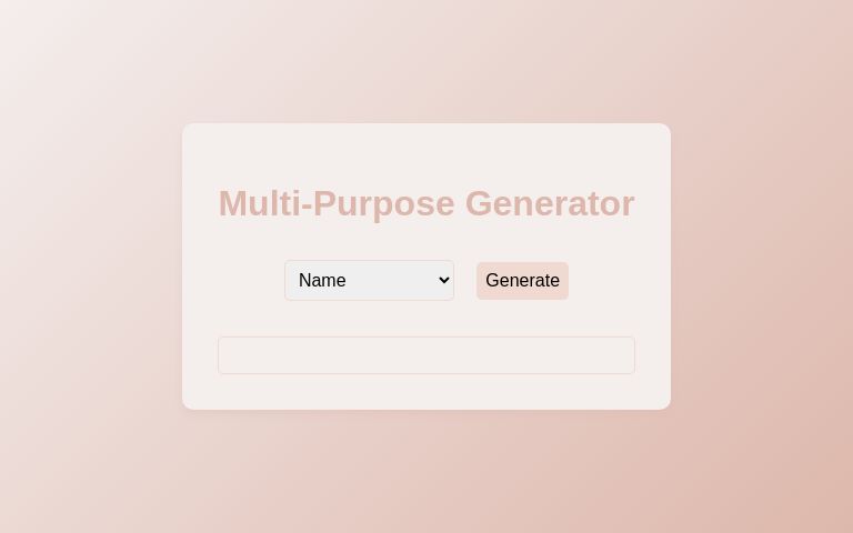 Multi-Purpose Generator