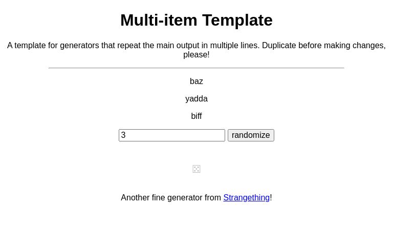 Multi-item Template ― Perchance Generator