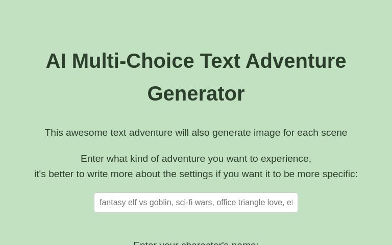 AI Multi-Choice Text Adventure Generator