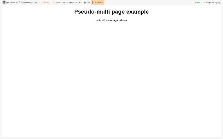 Pseudo-multi page example ― Perchance Generator