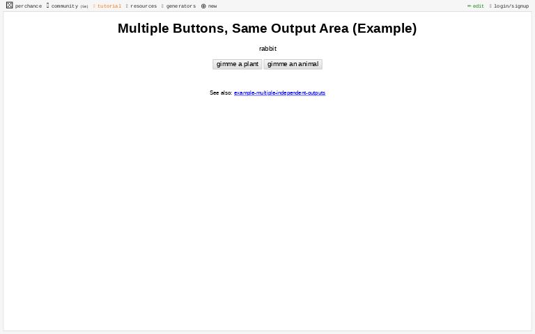 Multiple Buttons, Same Output Area (Example) ― Perchance Generator