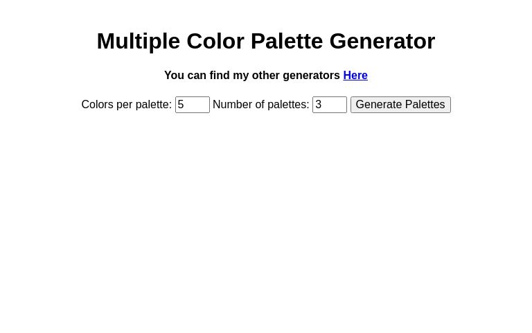 Multiple Color Palette Generator