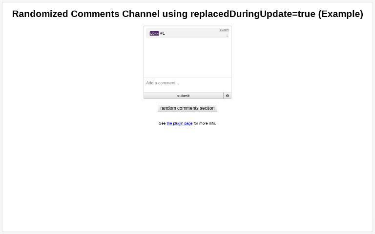 Randomized Comments Channel using replacedDuringUpdate=true (Example) ― Perchance Generator