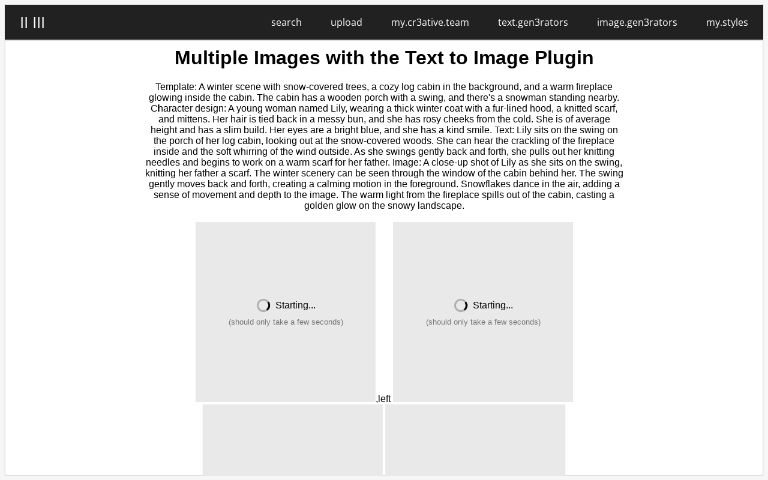 Multiple Images with the Text to Image Plugin