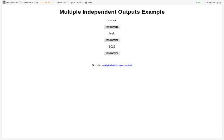 Multiple Independent Outputs Example ― Perchance Generator
