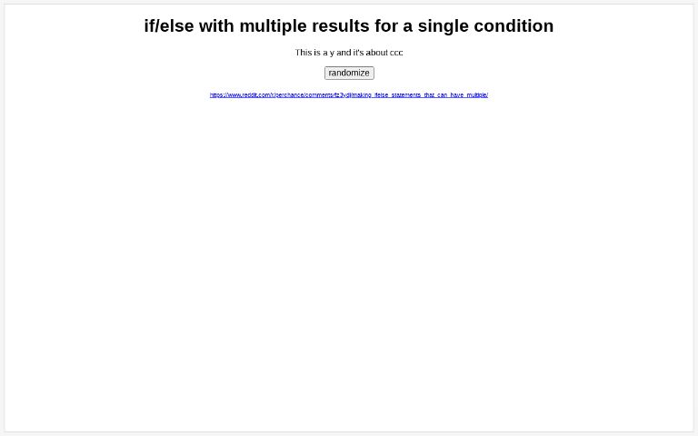if/else with multiple results for a single condition ― Perchance Generator