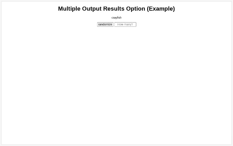 Multiple Output Results Option (Example) ― Perchance Generator