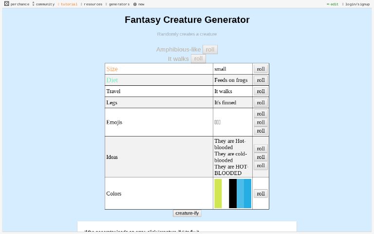 Fantasy Creature Generator