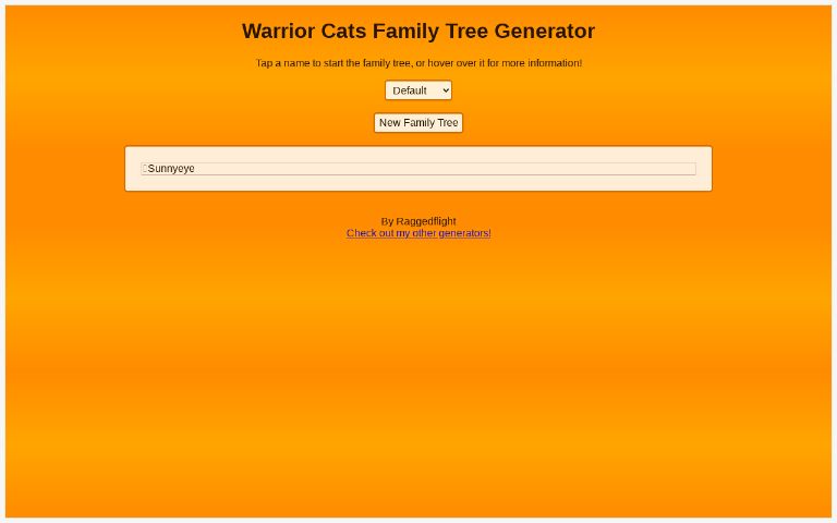 Warrior Cats Family Tree Generator