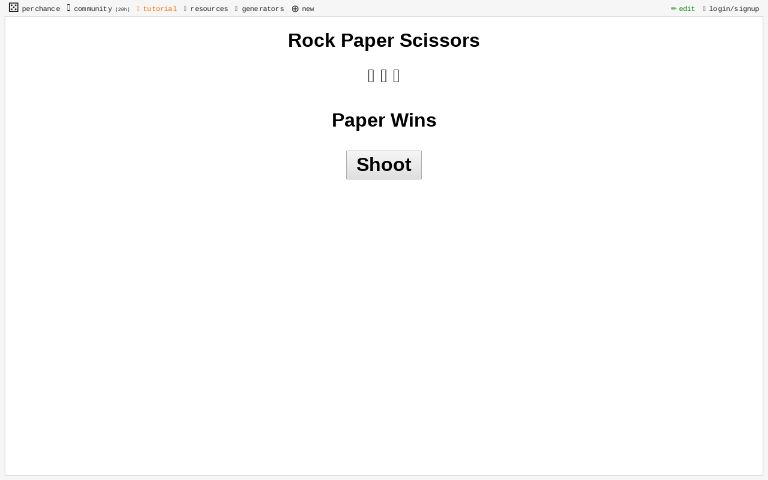 Rock Paper Scissors ― Perchance Generator