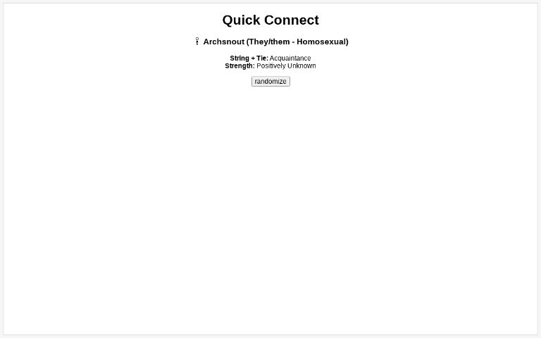 Quick Connect ― Perchance Generator