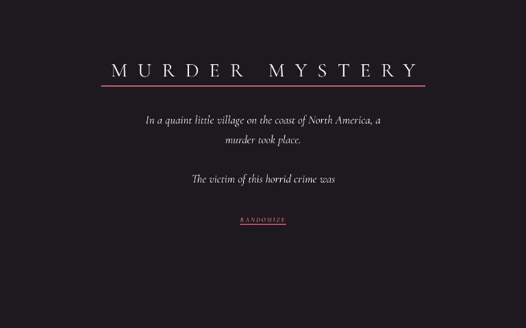 murder mystery generator