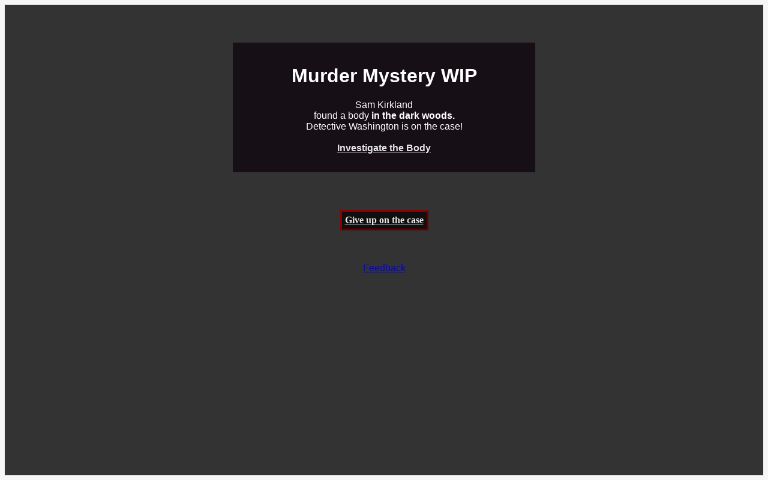 Murder Mystery WIP ― Perchance Generator