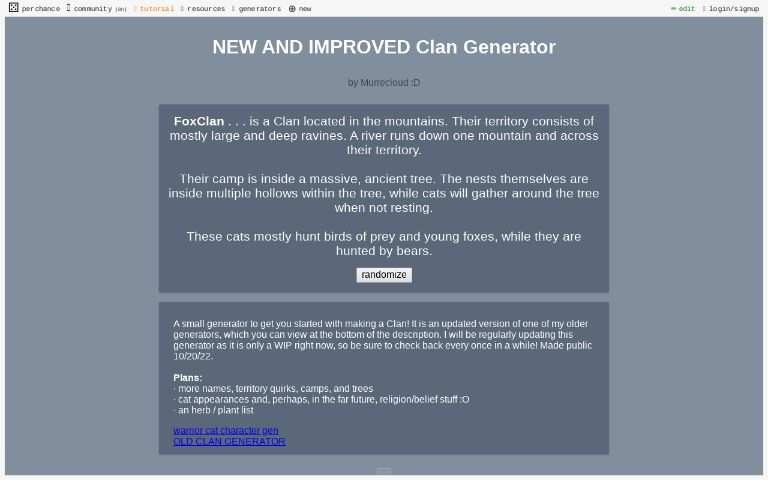 NEW AND IMPROVED Clan Generator