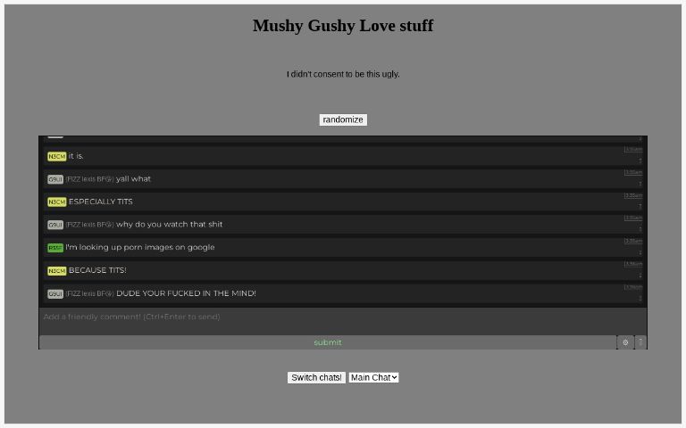 Mushy Gushy Love stuff ― Perchance Generator