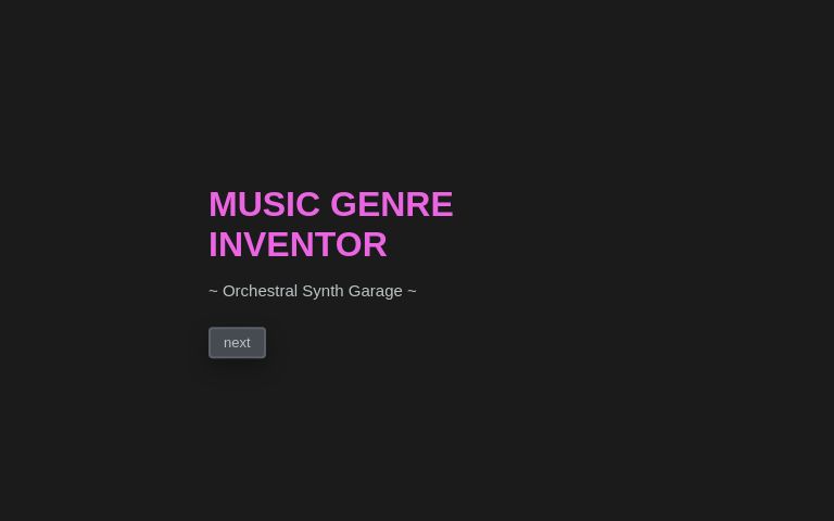 MUSIC GENRE INVENTOR ― Perchance Generator