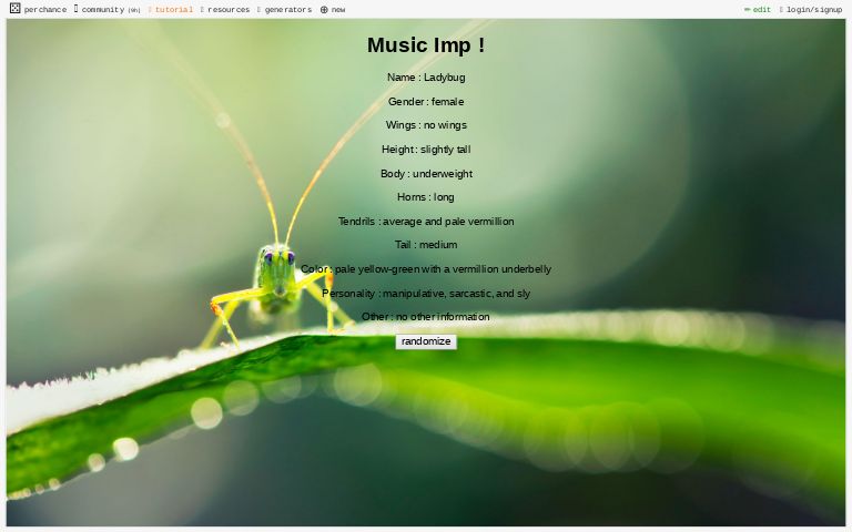 Music Imp ! ― Perchance Generator