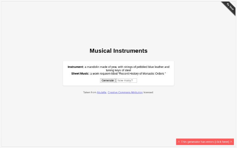 Musical Instruments ― Perchance Generator