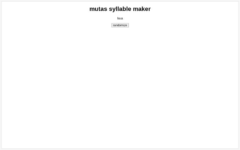 mutas syllable maker ― Perchance Generator