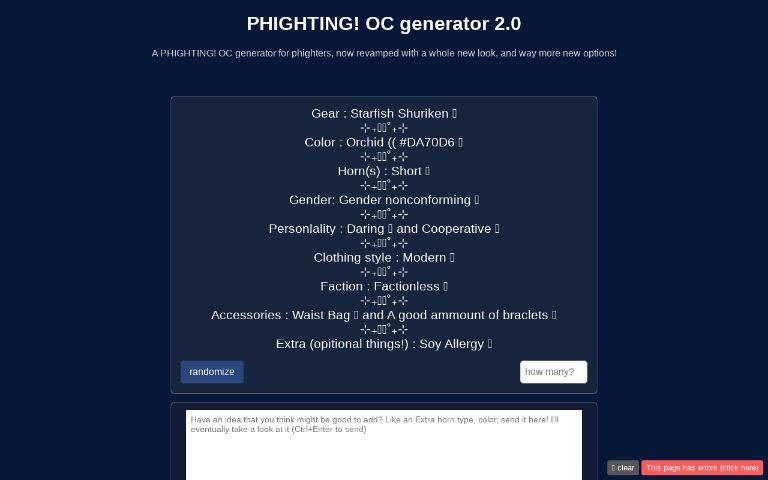 PHIGHTING! OC generator 2.0