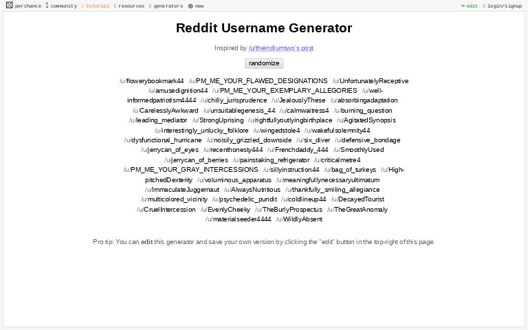 Reddit Username Generator