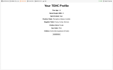 Your TEHC Profile ― Perchance Generator