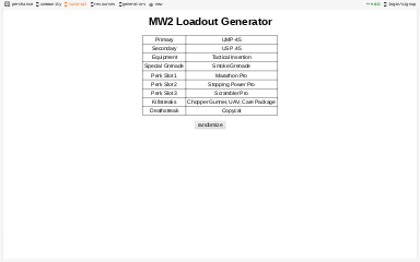 MW2 Loadout Generator
