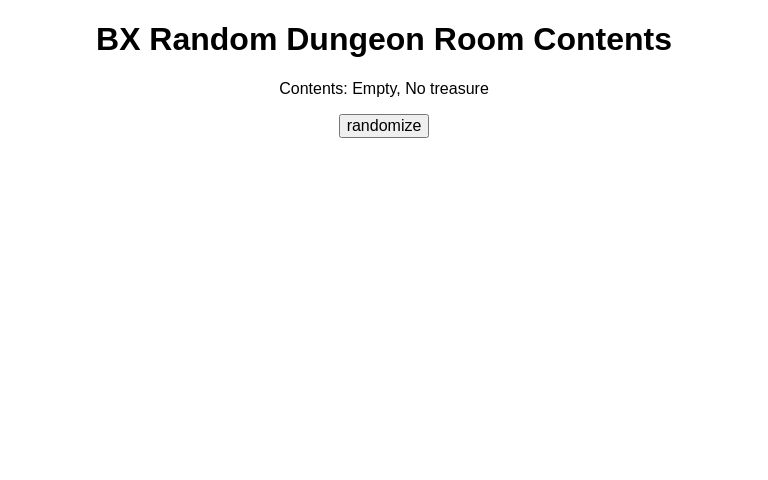 BX Random Dungeon Room Contents ― Perchance Generator