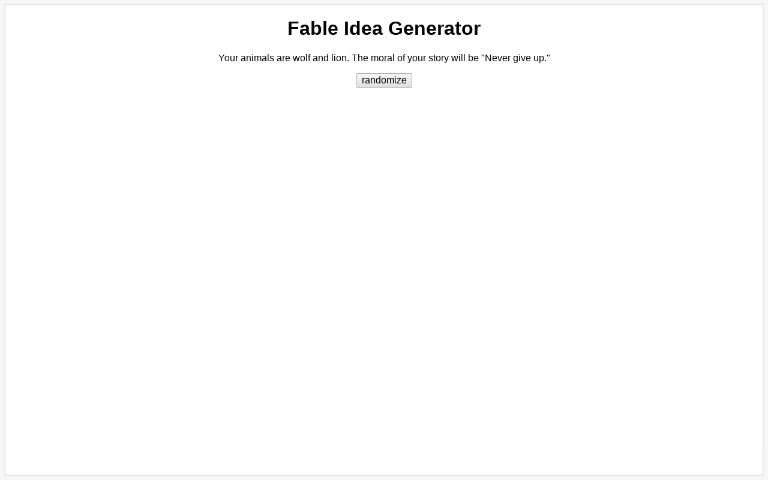 Fable Idea Generator