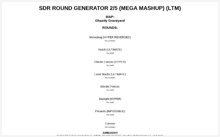 SDR ROUND GENERATOR 2/5 (MEGA MASHUP) (LTM)