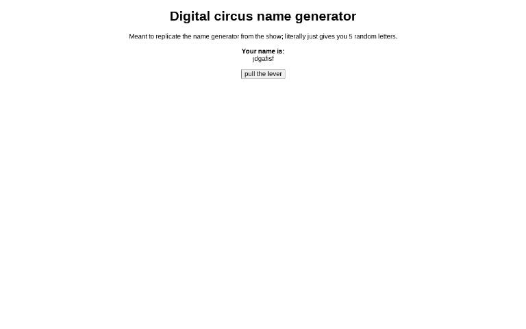 Digital circus name generator