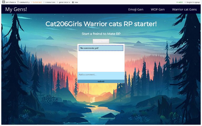 Cat206Girls RP Starter! ― Perchance Generator