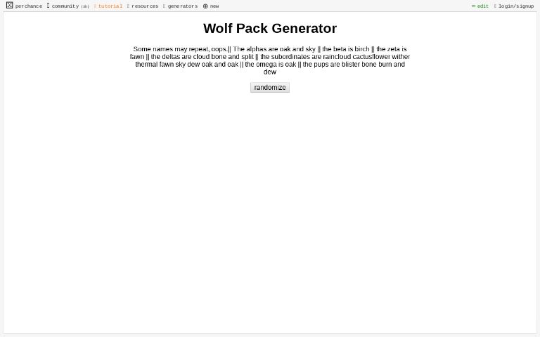 Wolf Pack Generator