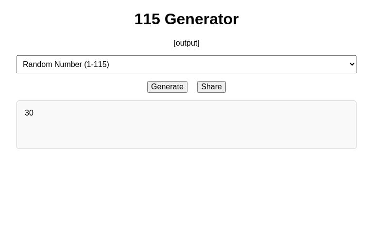 115 Generator