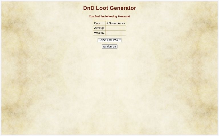DnD Loot Generator
