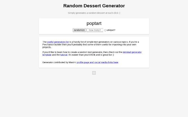 Random Dessert Generator