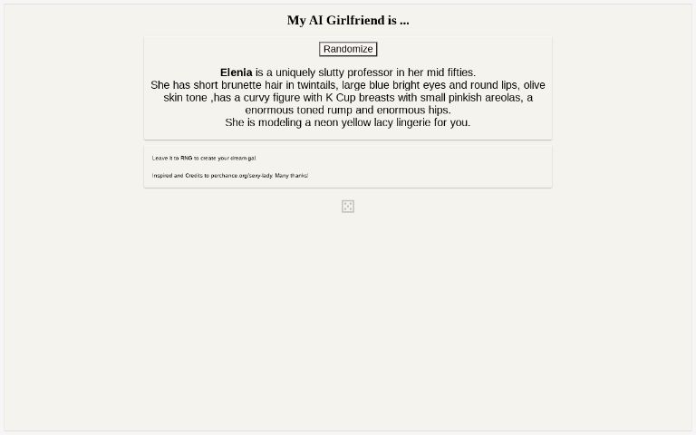 My AI Girlfriend is ... ― Perchance Generator