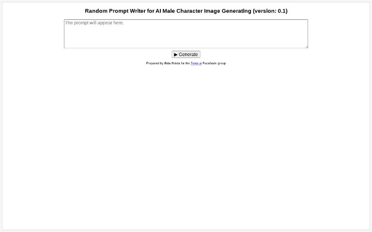 My Ai Male Character Image Generating