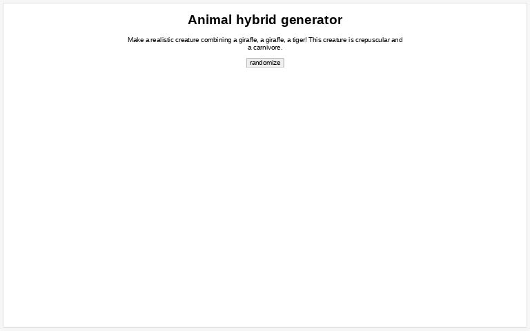 Animal hybrid generator