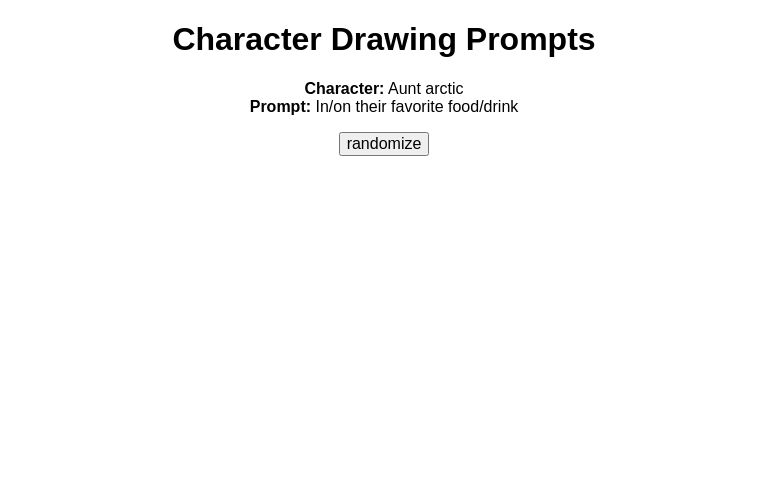 Character Drawing Prompts ― Perchance Generator