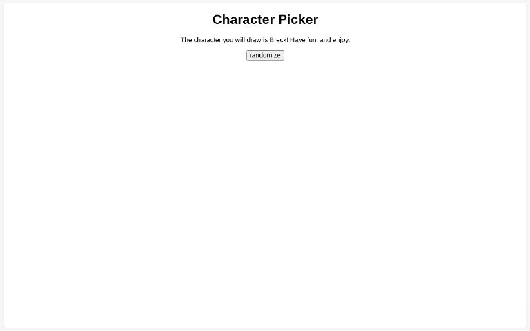 Character Picker ― Perchance Generator