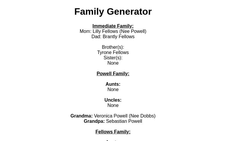Family Generator