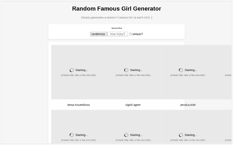 Random Famous Girl Generator