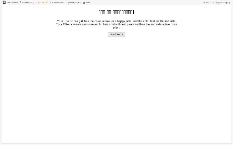 𝑬𝑵𝑨 𝑶𝑪 𝑮𝒆𝒏𝒆𝒓𝒂𝒕𝒐𝒓! ― Perchance Generator