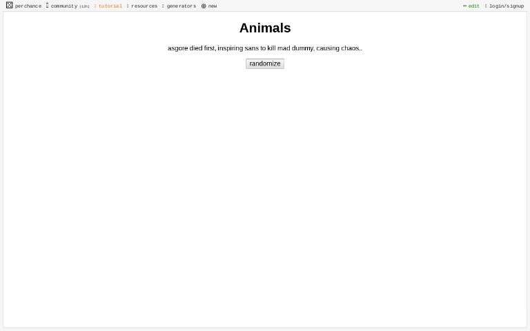 Animals ― Perchance Generator