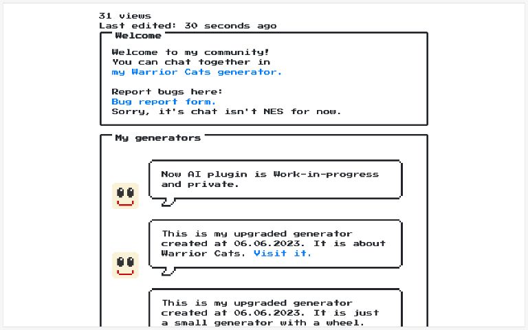 NES Template ― Perchance Generator