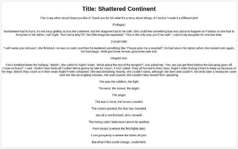 Title: Shattered Continent ― Perchance Generator