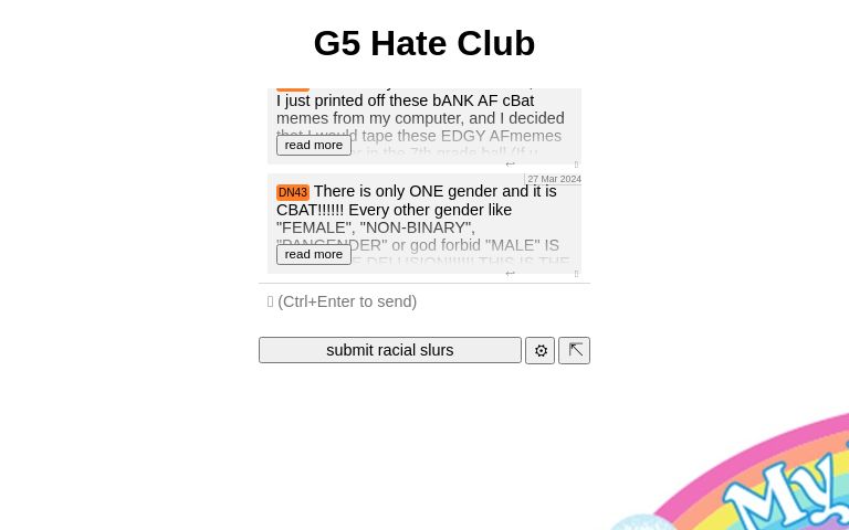 G5 Hate Club ― Perchance Generator