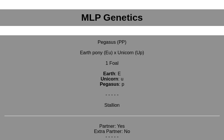 MLP Genetics ― Perchance Generator