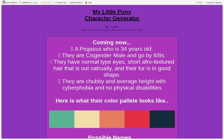 My Little Pony Character Generator